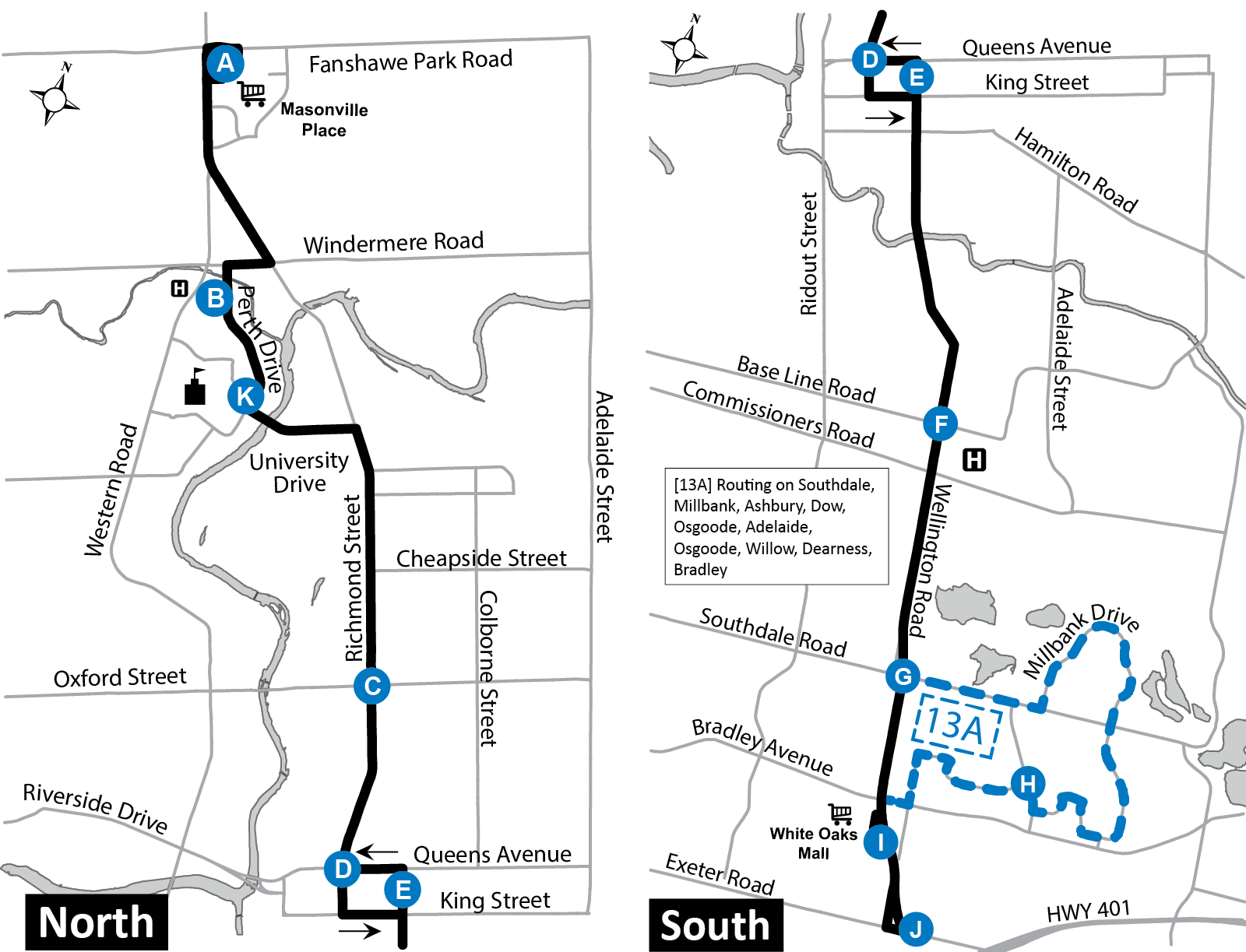 Route 13 – Masonville Place – White Oaks Mall – London Transit Commission